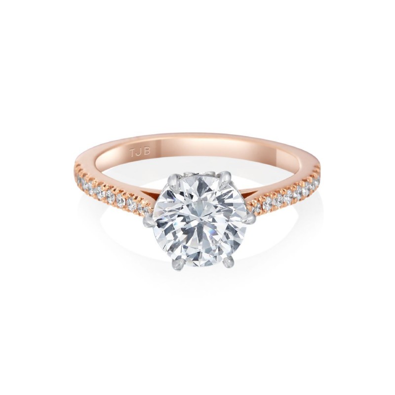 Roslyn Collection Gold And Platinum Diamond Pave-Set Engagement ...