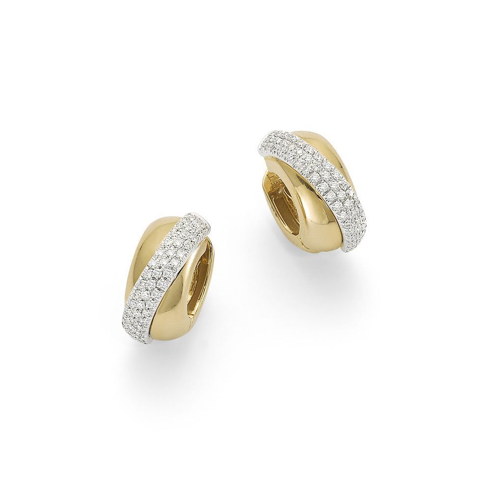 Gold And Diamond Loop Earrings - EBD08075