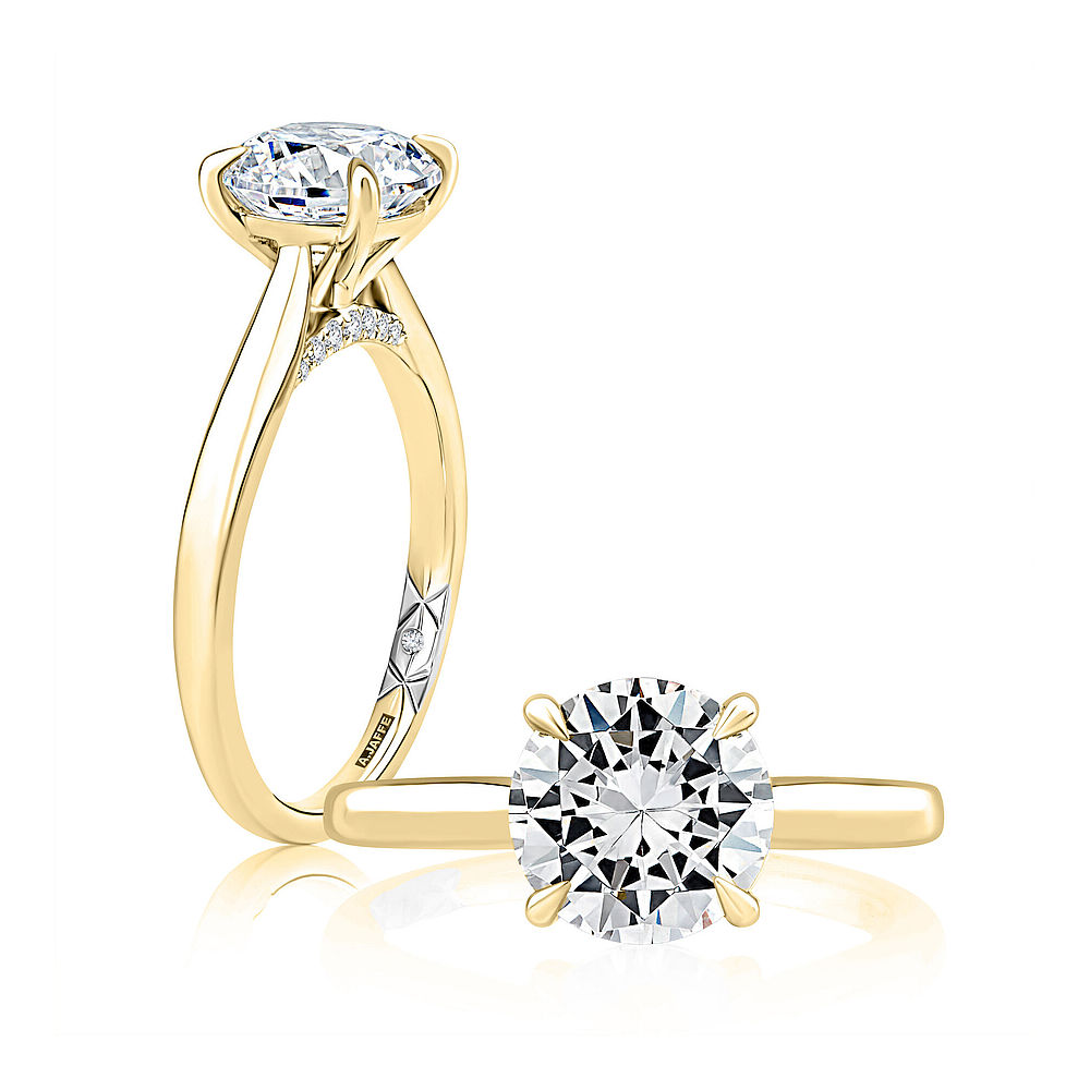 Gold and Diamond Solitaire Engagement Ring Mounting - BRMTG00017