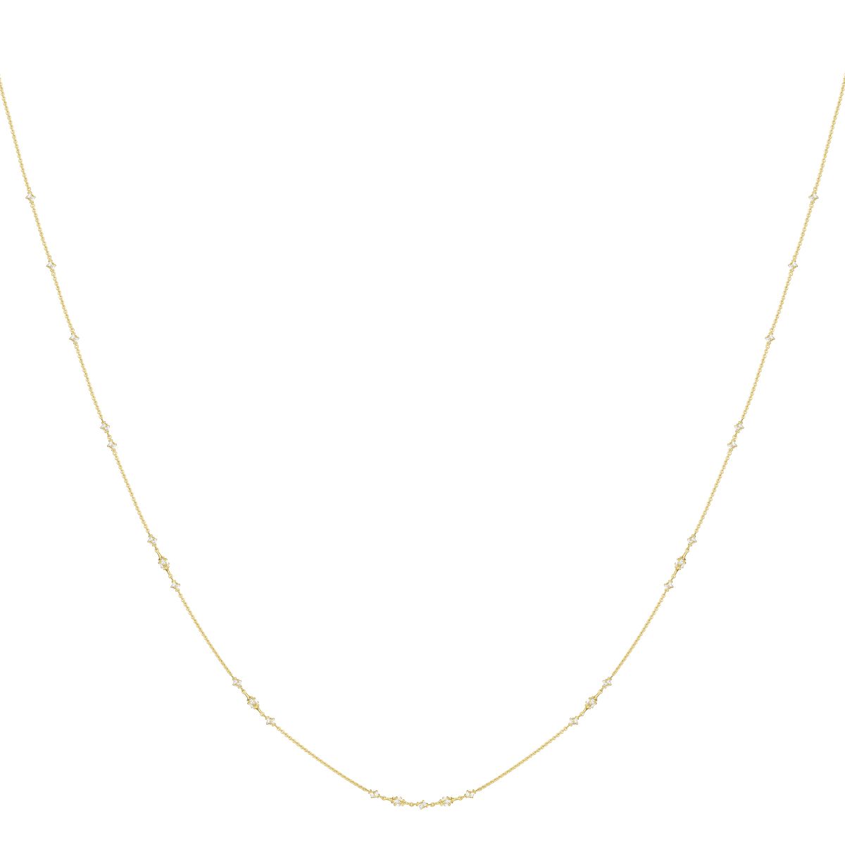 Gold and Diamond Long Spinner Chain - JNECK00449
