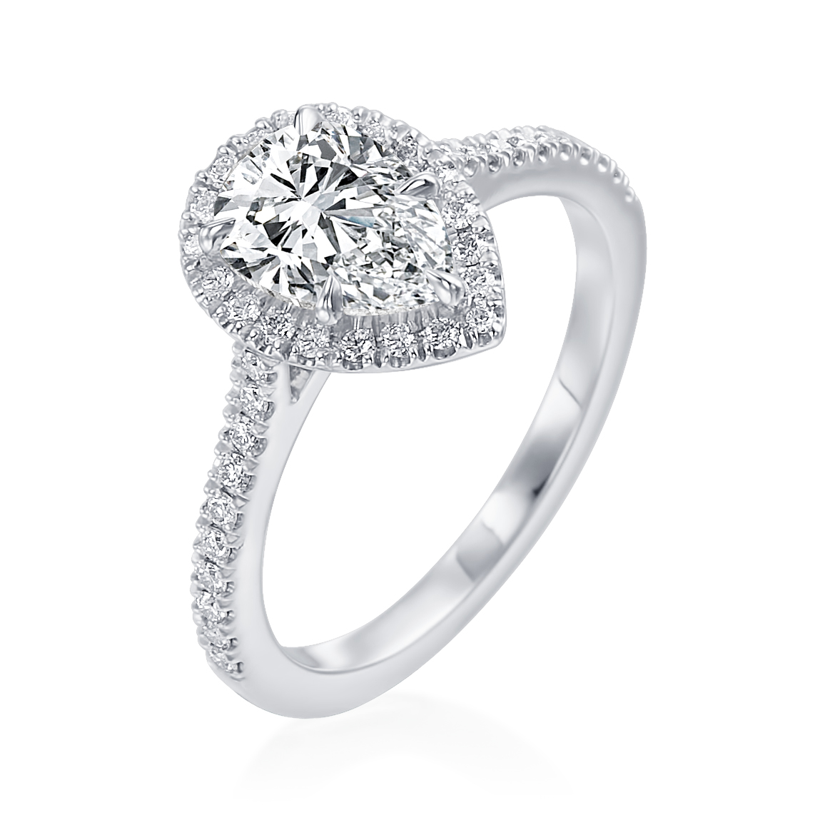 Platinum and Diamond Pear Shaped Halo Mounting Platinum and Diamond ...