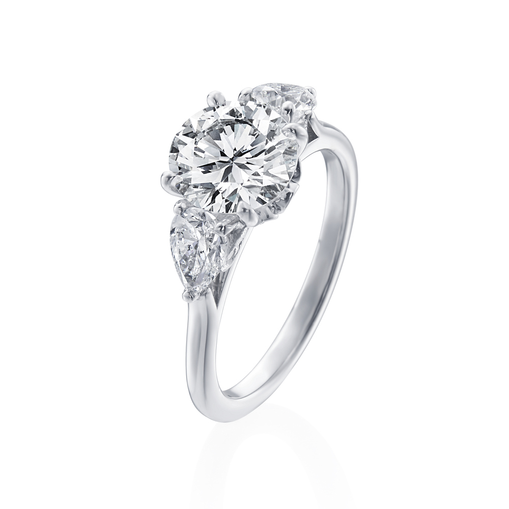 Platinum and Diamond Three Stone Engagement Ring Mounting - MTD13896
