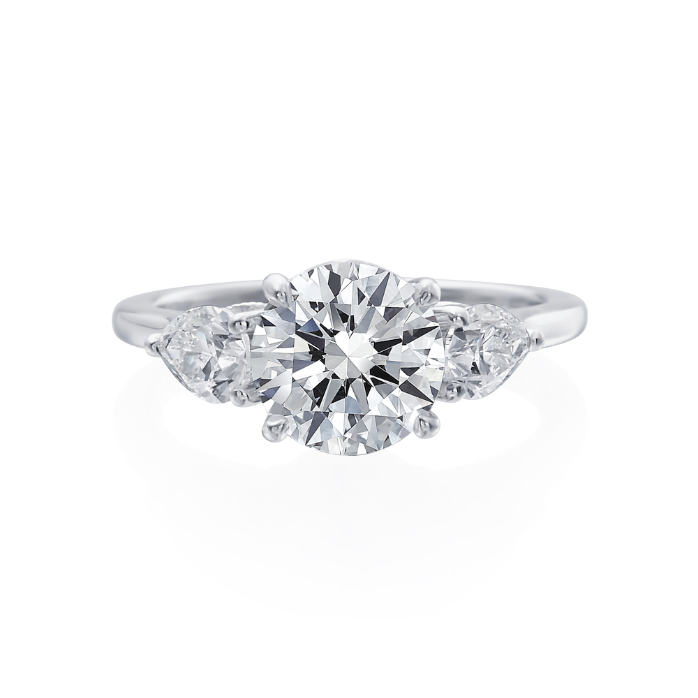 Platinum and Diamond Three Stone Engagement Ring Mounting - MTD13896